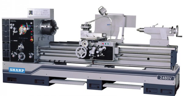 SHARP 2480V 24" X 80" EXTRA HEAVY DUTY GEARED HEAD ENGINE LATHE